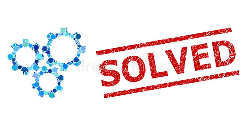 Scratched Solved Stamp Seal and Gear Box Collage of Circles Stock ...