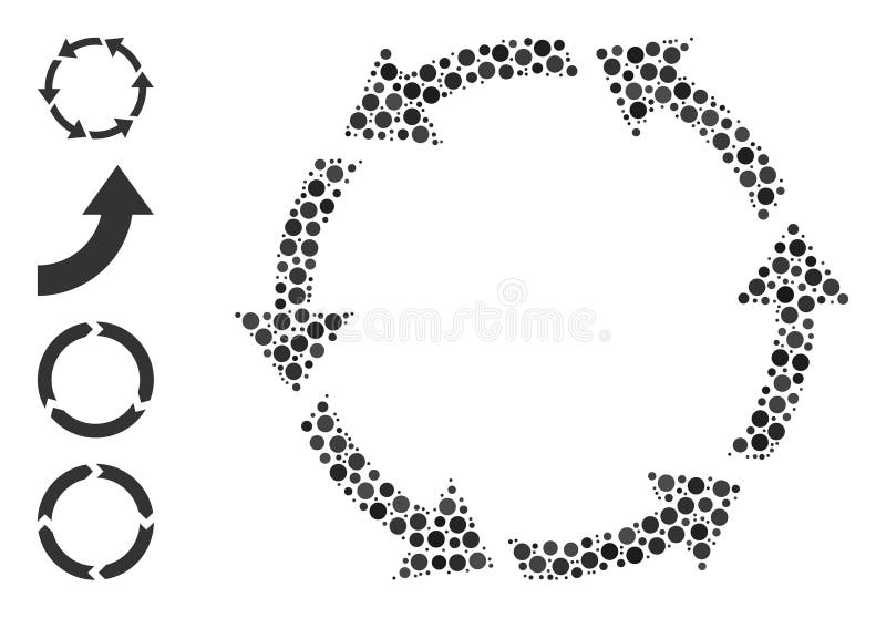Dotted Rotate Ccw Composition of Rounded Dots and Similar Icons Stock ...