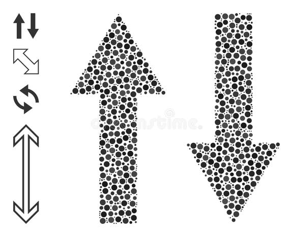 Dotted Vertical Flip Arrows Collage of Rounded Dots and Other Icons ...
