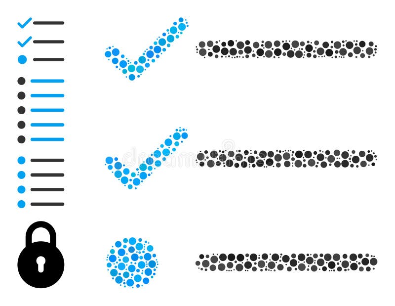 Dotted Checklist Composition of Round Dots and Other Icons Stock Vector ...