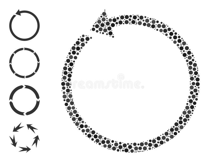 Dotted Rotate Ccw Mosaic of Round Dots and Bonus Icons Stock Vector ...