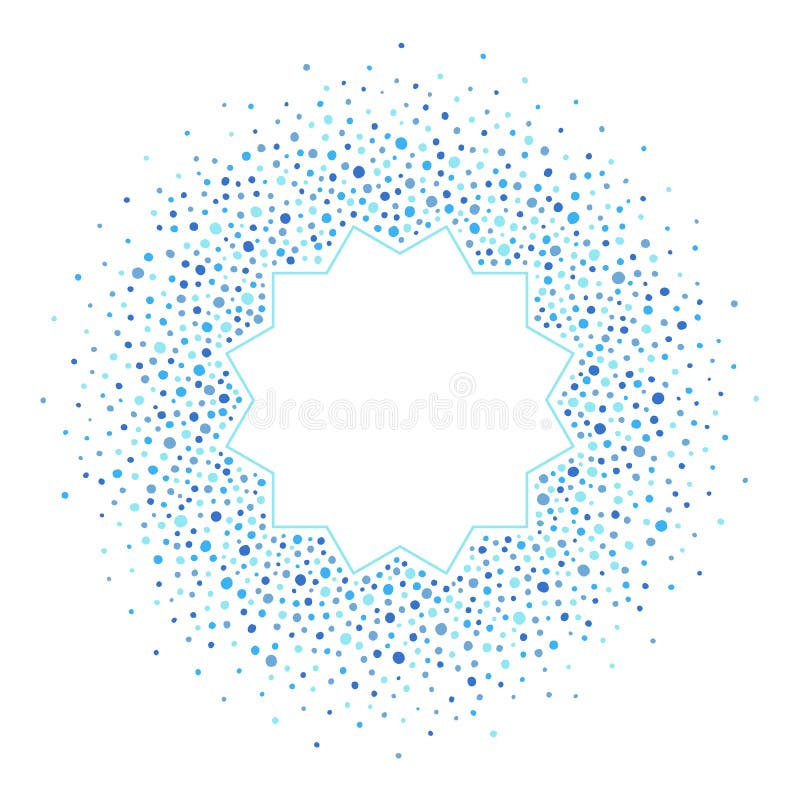 Round Dot Frame with Empty Polygon Shape in Center Stock Vector ...