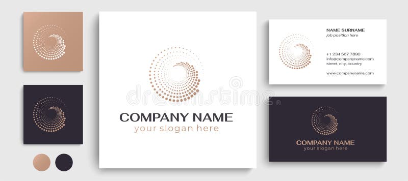 Round Dot Logo. Vector Design Element for Various Uses. Graphic Element with Small Dots for ...