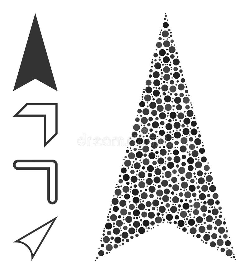 Dotted Arrowhead Up Mosaic of Rounded Dots with Bonus Icons Stock ...