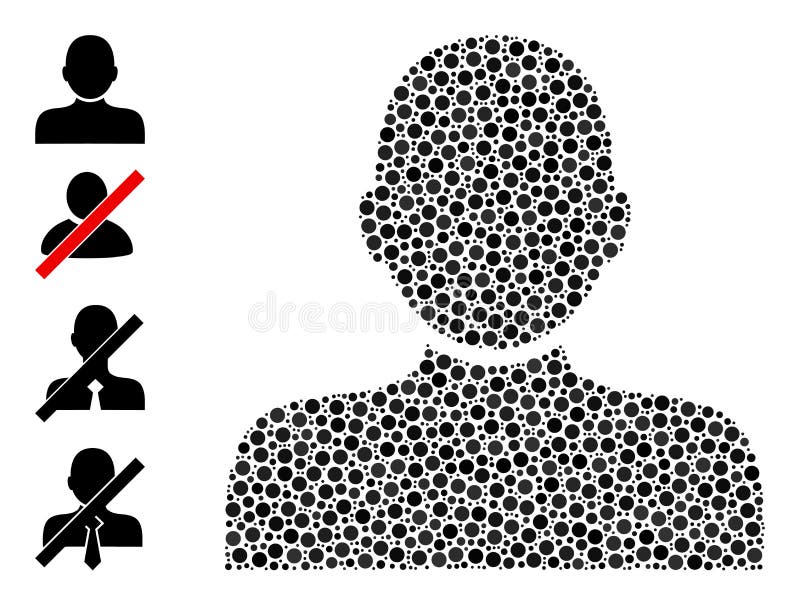 Dotted Man Person Composition of Rounded Dots with Similar Icons Stock ...