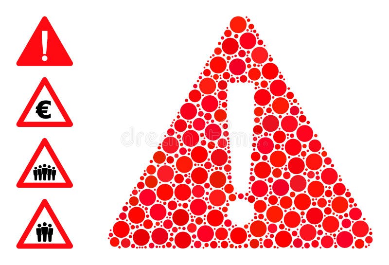 Dotted Warning Collage of Round Dots with Other Icons Stock Vector ...