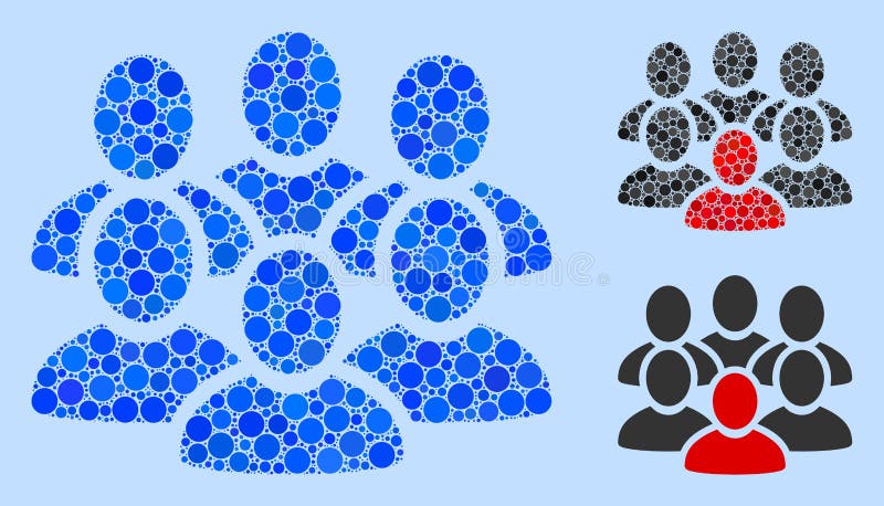 Round Dot People Crowd Icon Collage Stock Illustration - Illustration ...