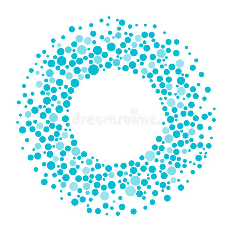 Round Dots Frame with Empty Space for Your Text. Frame Made of Blue ...