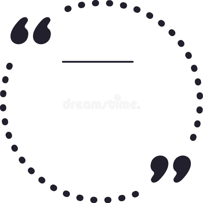 Round Dotted Frame Featuring Quotation Marks, Creating a Blank Space ...