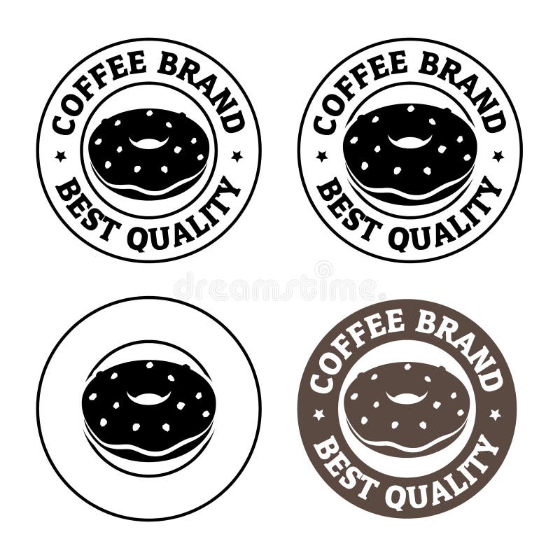 Round Doughnut Icon with Text - Set 1 Stock Vector - Illustration of ...