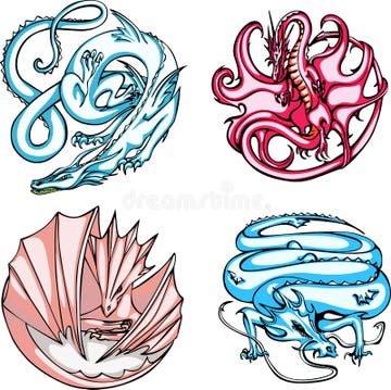 Round dragon designs stock vector. Illustration of myth - 26028940
