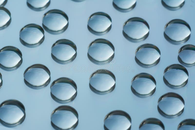 Round Drops of Water on a Glass, Close-up Background Stock Image ...