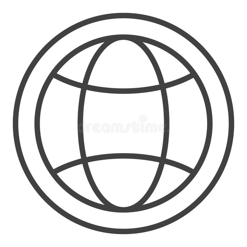 Round Earth Globe Hemisphere Vector Thin Line Icon or Symbol Stock ...