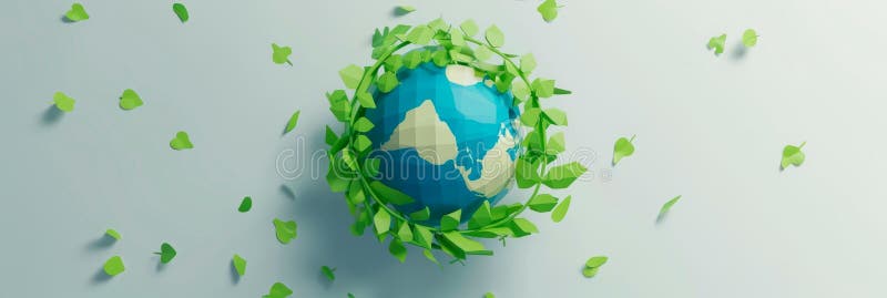 Round Earth on a Gray Background Earth Day in Greenery. Concept ...