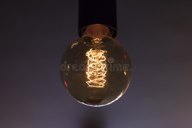 Round Edison light bulb stock photo. Image of decorative - 110460168