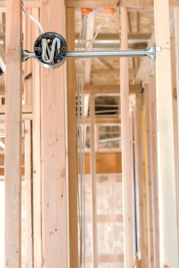 Round Electrical Box with Support Stock Image - Image of outlet ...