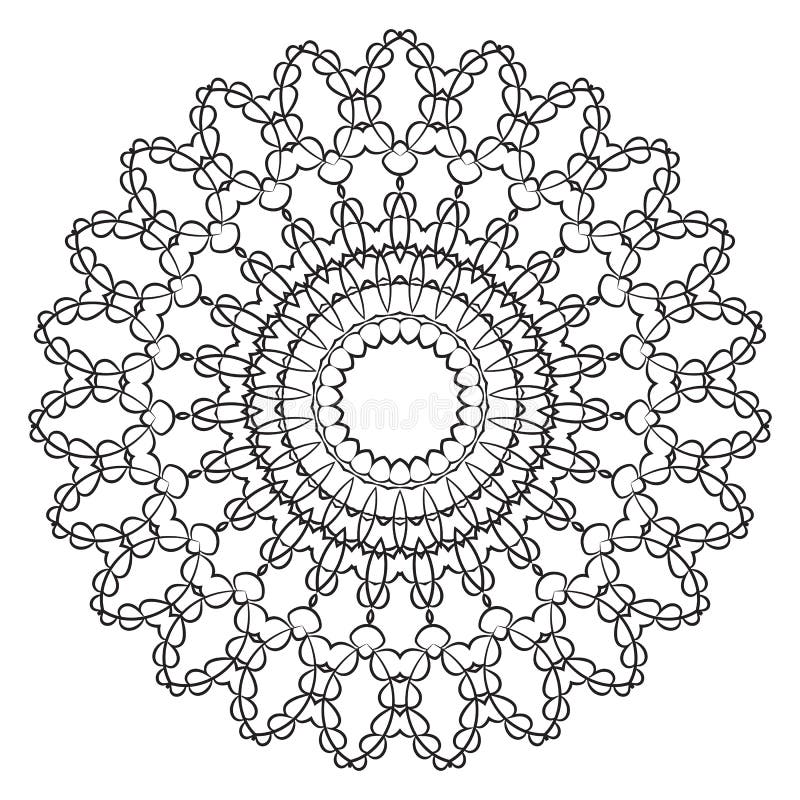 Round Element for Coloring Book Stock Illustration - Illustration of ...