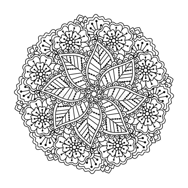 Round Element for Coloring Book. Stock Vector - Illustration of lace ...