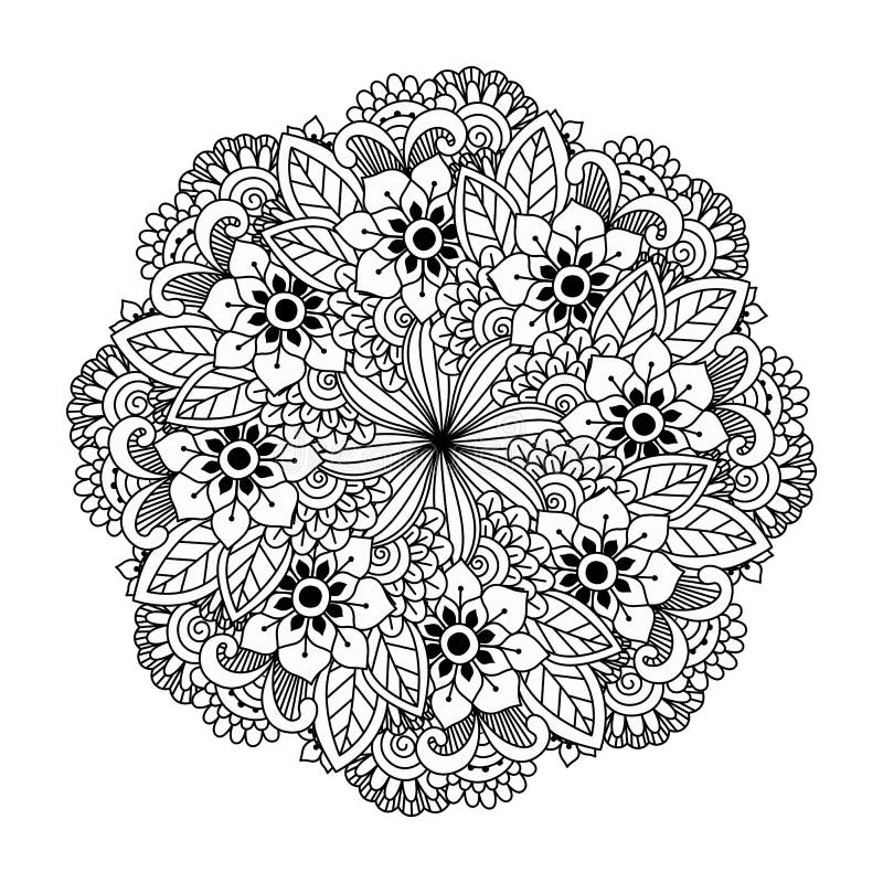 Round Element for Coloring Book. Stock Vector - Illustration of motley ...