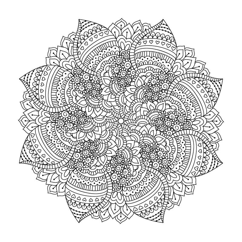 Round Element for Coloring Book. Stock Vector - Illustration of deco ...