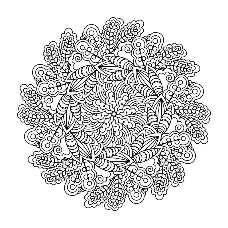 Round Element for Coloring Book. Stock Illustration - Illustration of ...