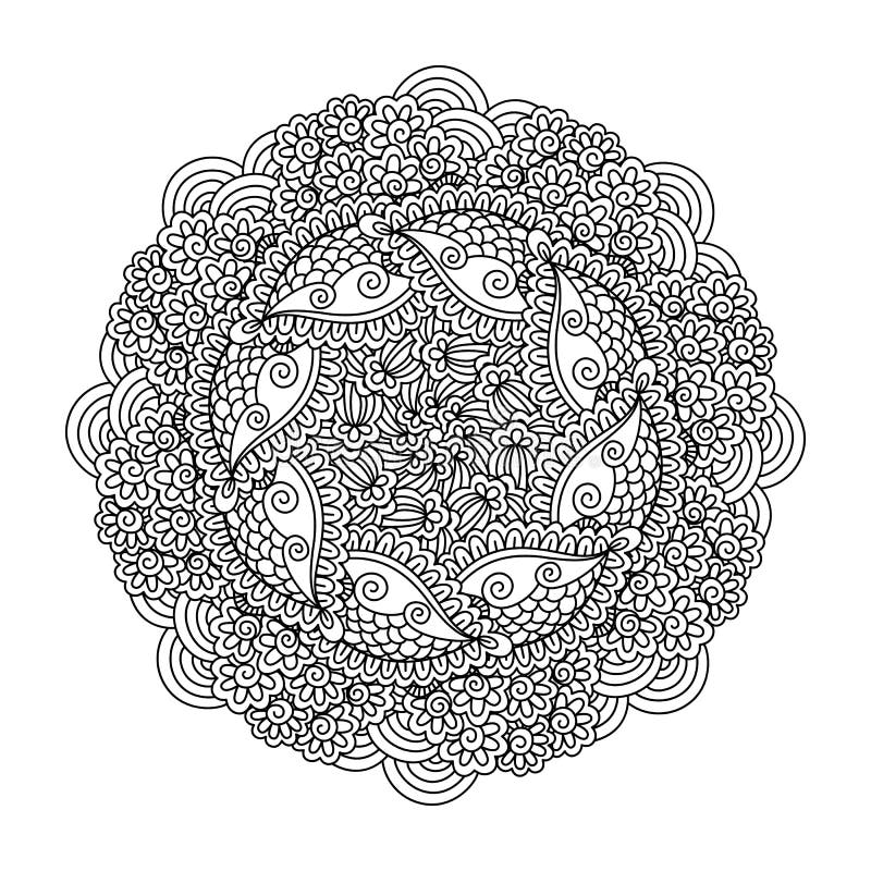 Round Element for Coloring Book. Stock Vector - Illustration of ...