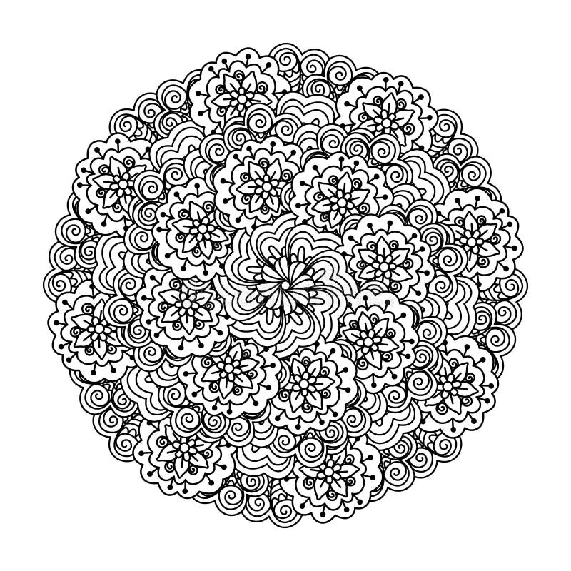 Round Element for Coloring Book. Stock Vector - Illustration of contour ...