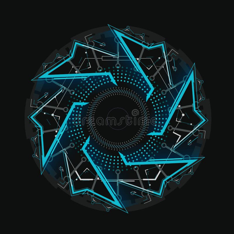 Round Element for a Futuristic Interface Stock Vector - Illustration of ...