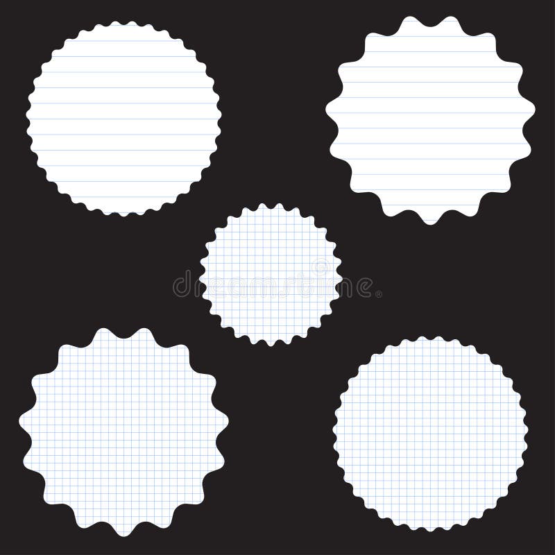 Round Elements for Design with Different Notebook Paper. Vector Stock ...
