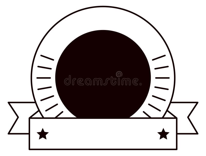 Round Emblem with Ribbon Label. Blank Logo Template Stock Illustration ...