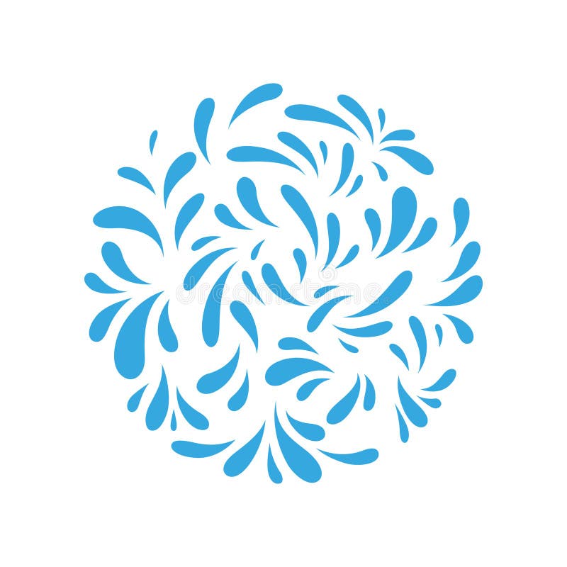 Round Emblem Design Template in Trendy Style with Splatter. Stock ...