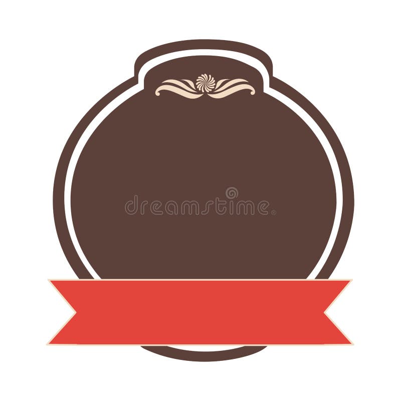 Round emblem ribbon icon stock illustration. Illustration of symbol ...