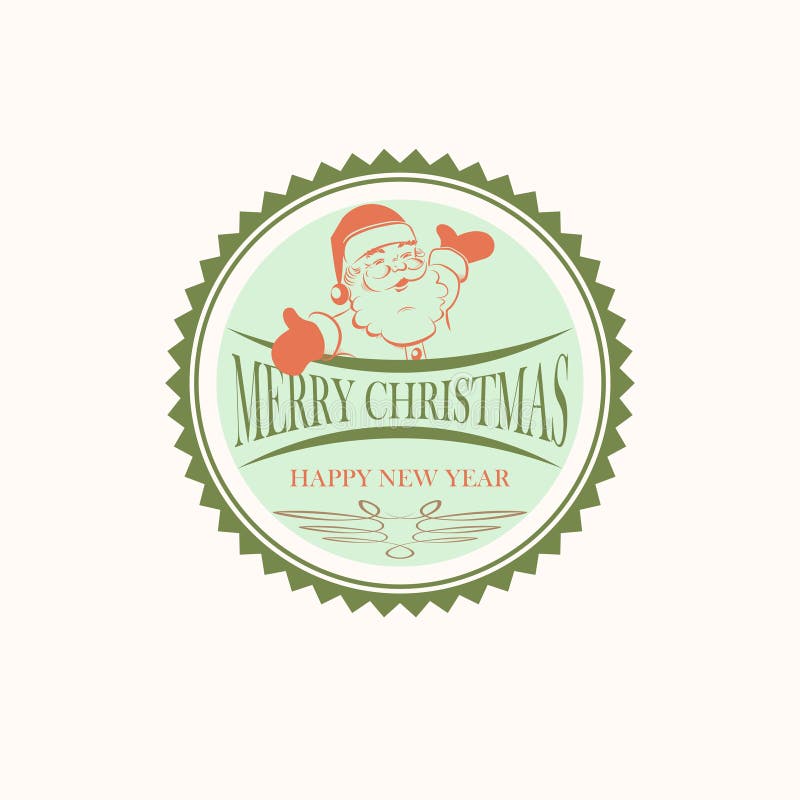 Round Emblem with Santa Claus Stock Vector - Illustration of text ...