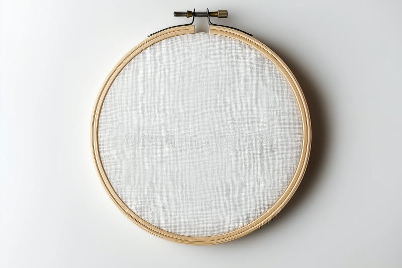 Round Embroidery Hoop on a White Background. View from Above Stock ...