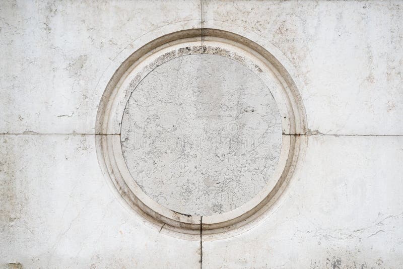 Round Empty Classic Ornamental Frame Signboard Plaque on White Marble ...