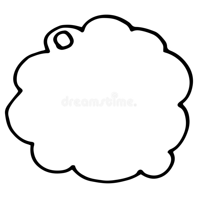 Round Empty Gift Tag. Isolated Hand Drawing in the Style of a Doodle ...