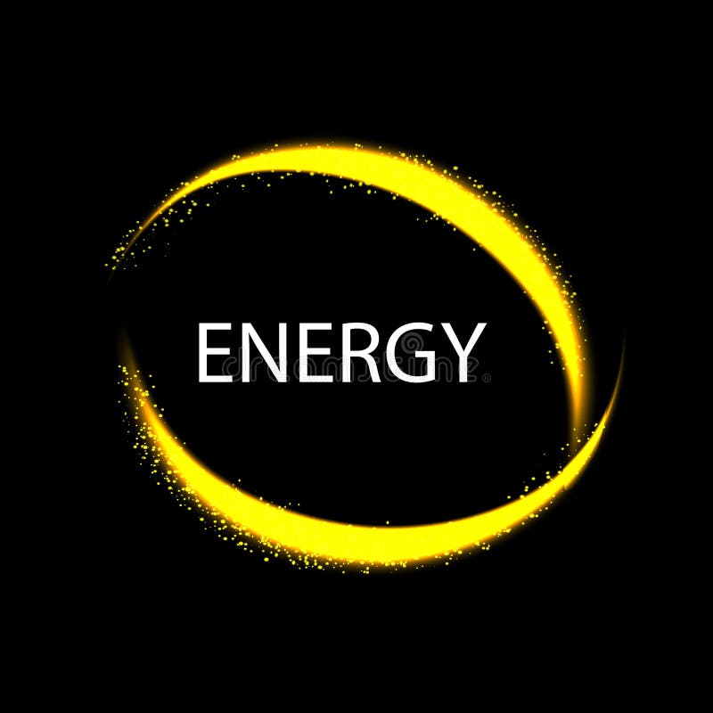 Energy Frame. Magic Light Neon Energy Circle. Glowing Fire Ring Trace ...