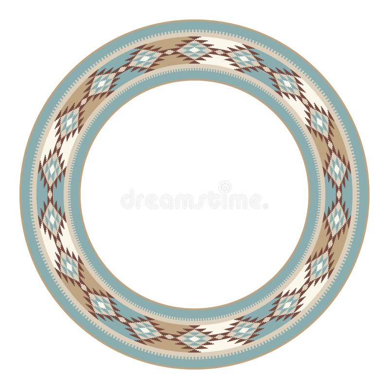 Round Ethnic Frame. Decorative Circle Border with Mexican Tribal ...