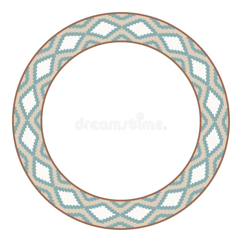 Round Ethnic Frame. Decorative Circle Border with Tribal Design Stock ...