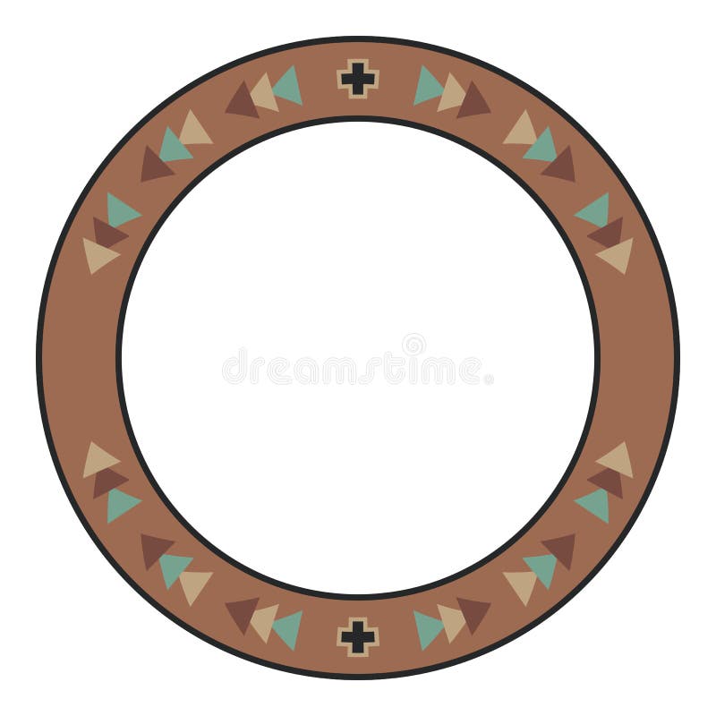 Round Ethnic Frame. Decorative Circle Border with Tribal Design Stock ...