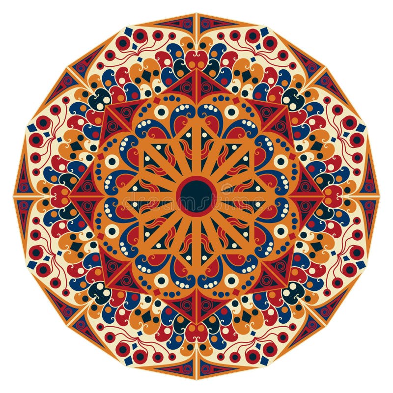 Round ethnic pattern stock vector. Illustration of openwork - 57024527