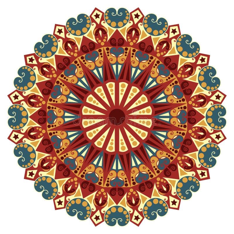 Round ethnic pattern stock vector. Illustration of arabian - 57231399