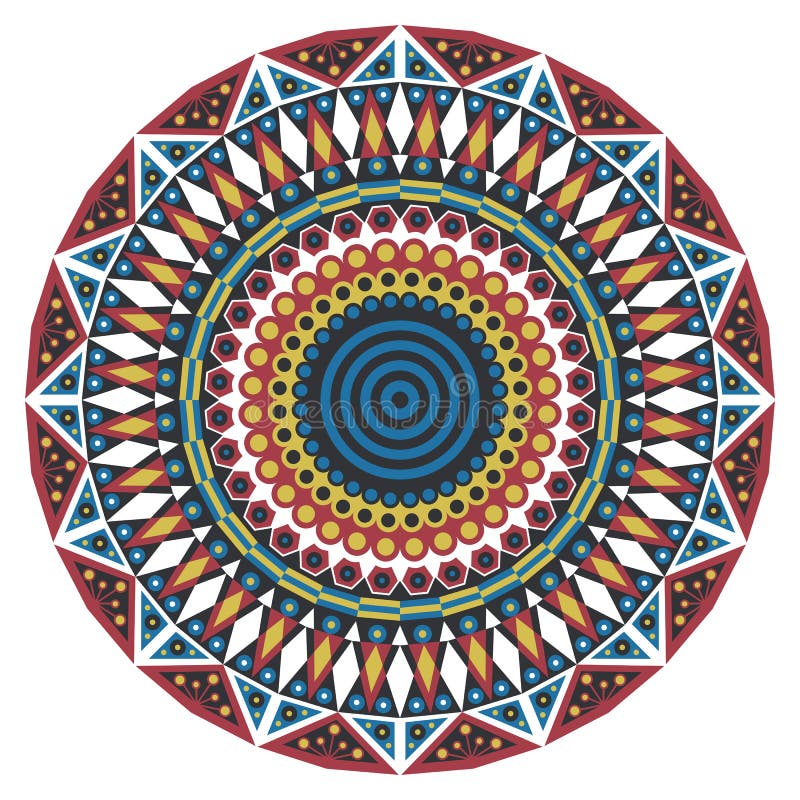 Round ethnic pattern stock vector. Illustration of mandala - 58936797