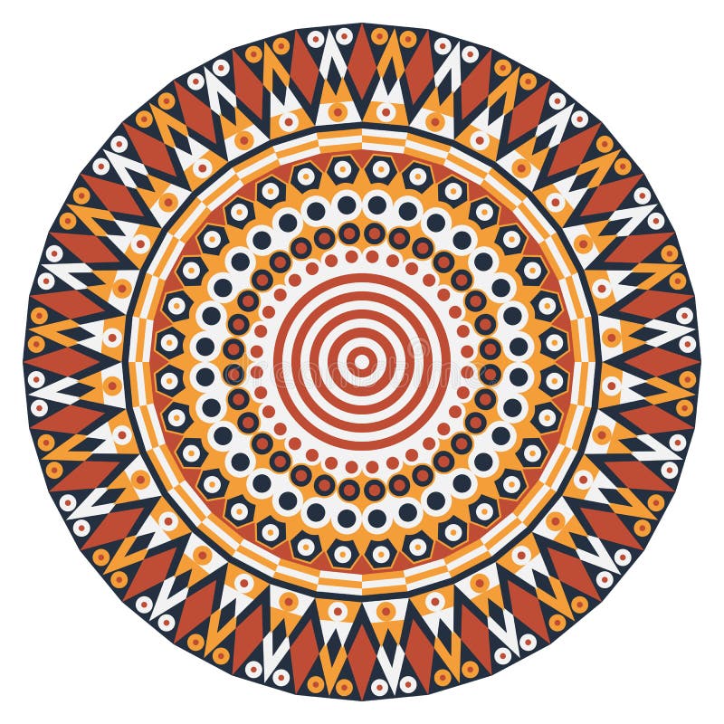 Round ethnic pattern stock vector. Illustration of object - 65454509