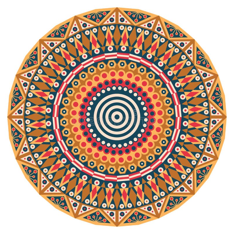 Round ethnic pattern stock vector. Illustration of iranian - 58936892