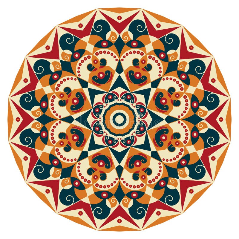 Round ethnic pattern stock vector. Illustration of moroccan - 67689957