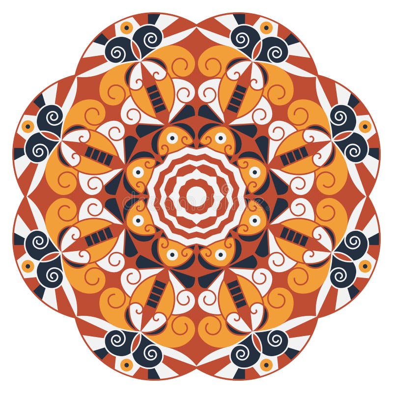 Round ethnic pattern stock vector. Illustration of ethnic - 69560023