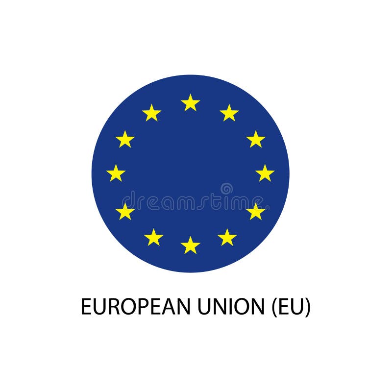 Round European Union Flag Vector Icon Isolated Stock Vector ...