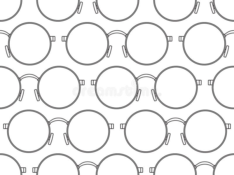 Round eyeglasses pattern stock vector. Illustration of eyewear - 109864068