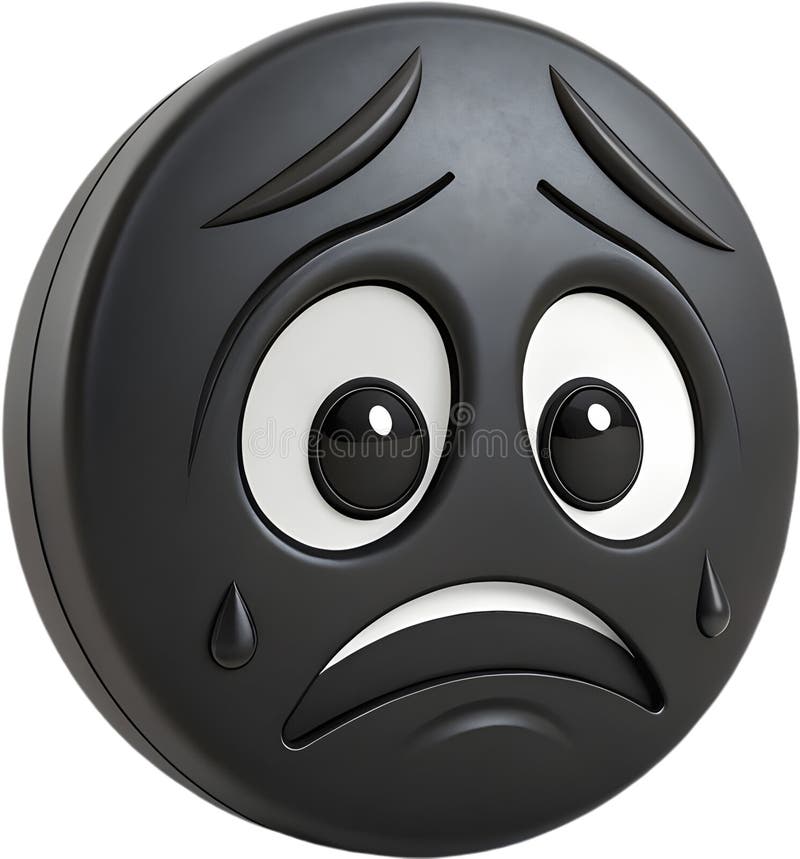 Round Face Icon with Exaggerated Emotional Expression. Stock Photo ...